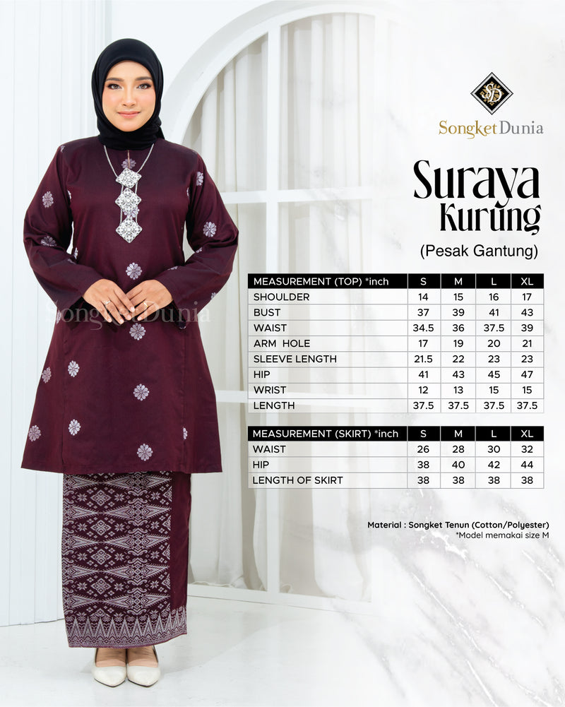NAVY BLUE - SILVER | Kurung Suraya - Pesak Gantung – SONGKET DUNIA