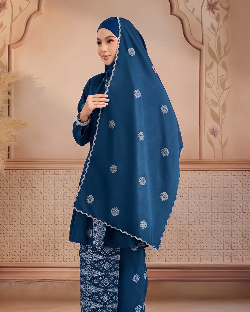 Selendang Songket | Teal Blue Silver (Suri) – SONGKET DUNIA